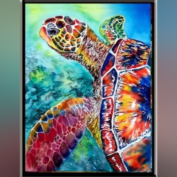 None | Art | Colorful Tortoise Diamond Dot Painting | Poshmark